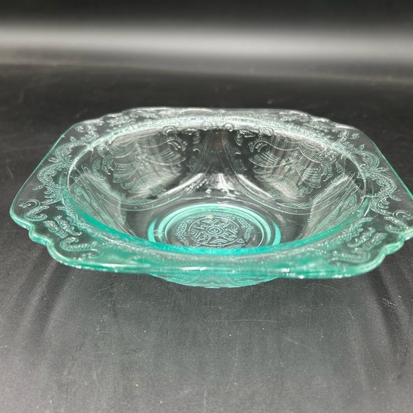 Dining | Federal Glass Madrid Aqua Teal Blue Elegant Glass Bowl | Poshmark